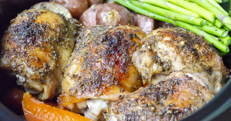 Calificación 5 de 5 Pollo en olla de cocción lenta y verduras al limón ...