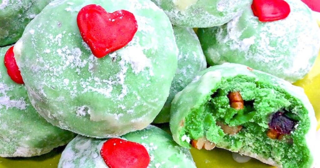 Galletas Grinch - Galletas De Bola De Nieve De Navidad - Cocina Facil