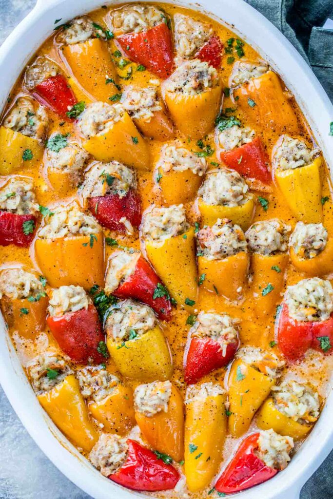 Receta de mini pimientos rellenos - Cocina Facil